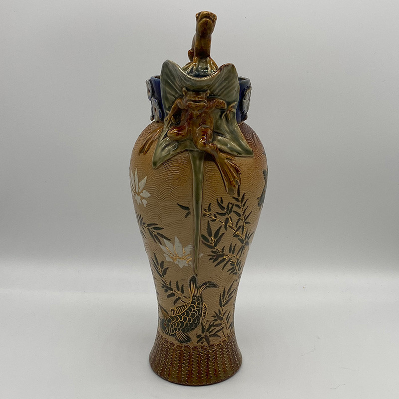 Royal Doulton Lambeth Stoneware Grotesque Frog & Lizard Ewer
