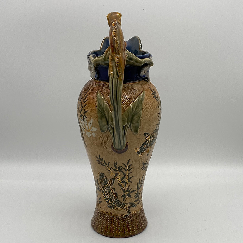 Royal Doulton Lambeth Stoneware Grotesque Frog & Lizard Ewer