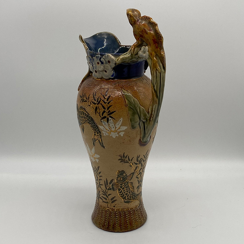 Royal Doulton Lambeth Stoneware Grotesque Frog & Lizard Ewer