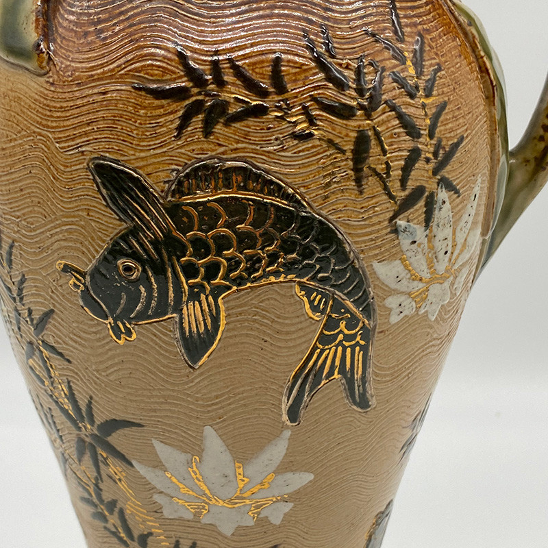 Royal Doulton Lambeth Stoneware Grotesque Frog & Lizard Ewer