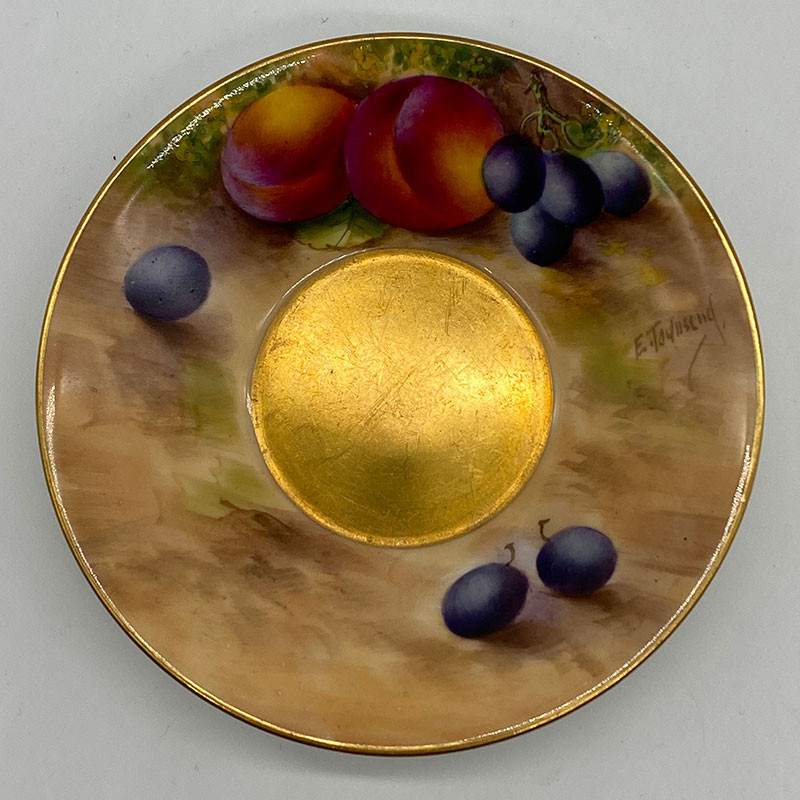 Royal Worcester Porcelain Cup and Saucer, Hand Painted with Fruits by E ...