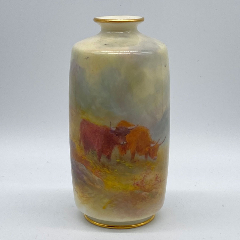 Royal Worcester Porcelain Highland Cattle Painted by Harry Stinton