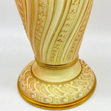Royal Worcester Porcelain Blush Ivory Vase Hand Painted Flowers