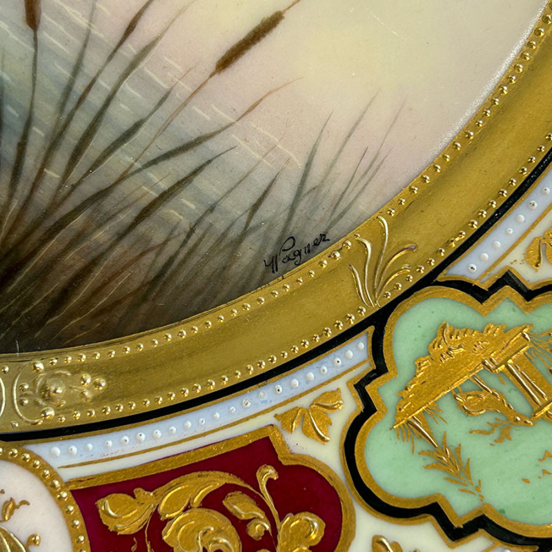 Vienna Style Porcelain Cabinet Plate, Eintagsfliege by Wagner